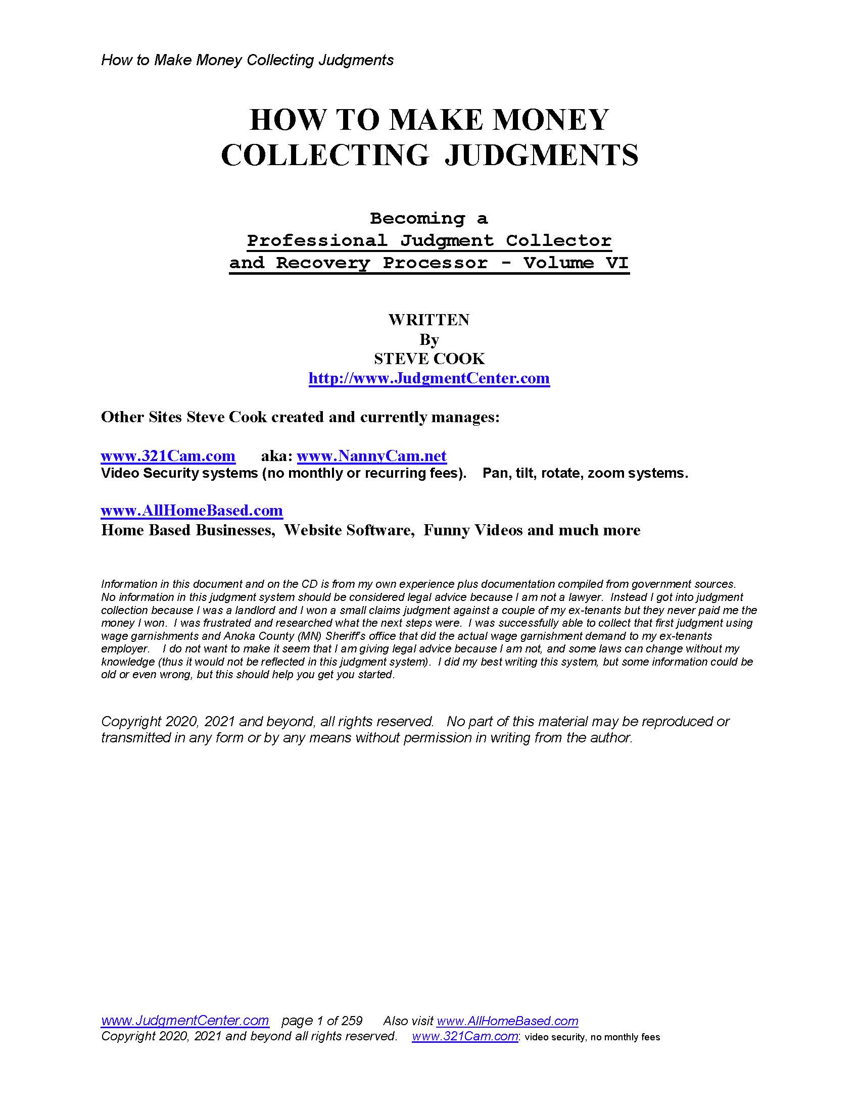 Fantastic Judgement Collections training - CD and 282 page Book